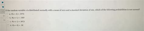 solved if the random variable x is distributed normally with