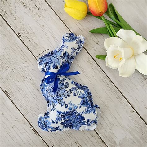 Fabric Easter Bunnies Fabric Stuffed Bunny Easter Decor Etsy
