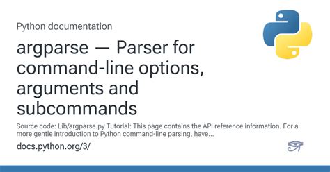 Argparse — Parser For Command Line Options Arguments And Subcommands — Python 3137 Documentation