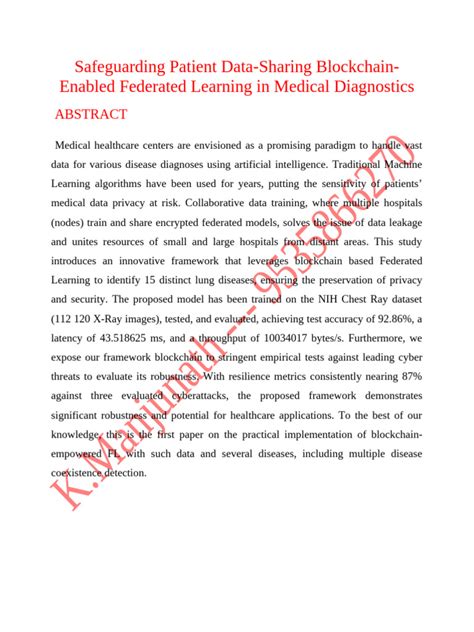 Safeguarding Patient Data Sharing Blockchain Enabled Federated Learning Pdf Computer