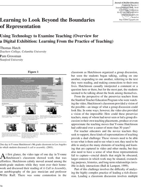 Learning To Look Beyond The Boundaries Of Representation Using Technology To Examine Teaching