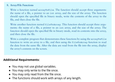 Solved Array File Functions Write A Function Named Chegg Com