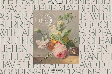 TAN MON CHERI Typography Layout Modern Fonts Mon Cheri