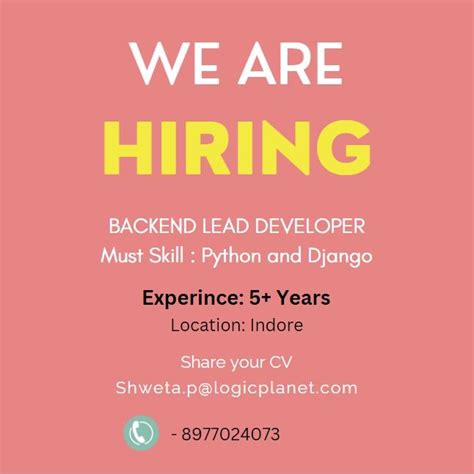 shweta prakash on linkedin we are hiring backend lead developer