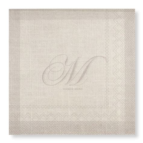 Linen Monogram Beige Napkins Luncheon Manor Road