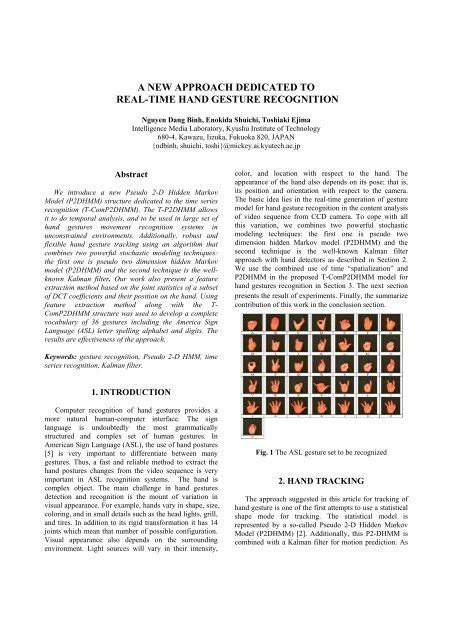 A New Approach Dedicated To Real Time Hand Gesture Recognition