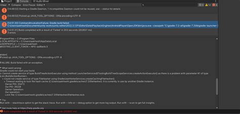 Gradle Build Failure Questions And Answers Unity Discussions