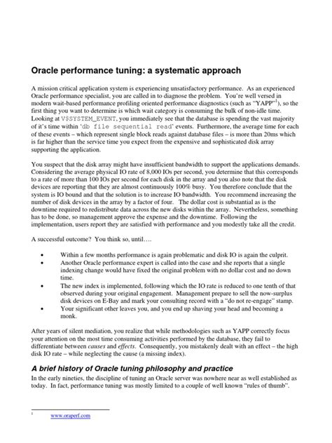 Systematic Oracle Tuning Pdf
