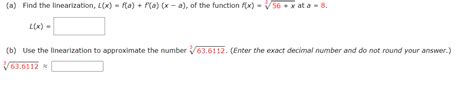 Solved A Find The Linearization L X F A F A X Chegg Com
