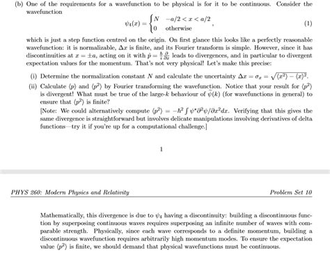 Solved B One Of The Requirements For A Wavefunction To Be