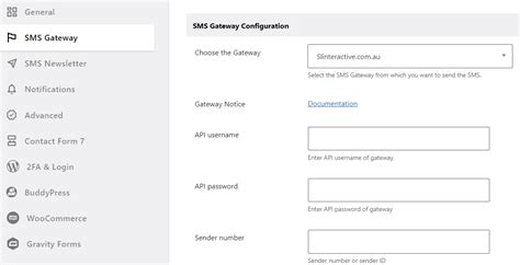 SL Interactive Gateway Configuration WP SMS WordPress SMS Plugin