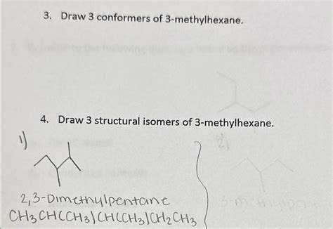 Solved Draw 3 ﻿conformers Of 3 Methylhexane Draw 3