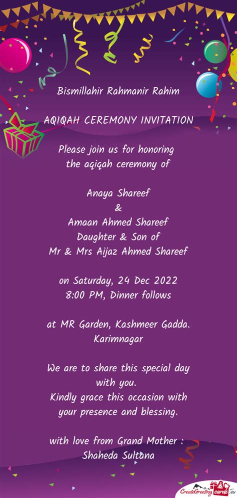 Mr And Mrs Aijaz Ahmed Shareef Free Cards