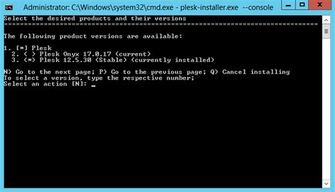 Upgrading Plesk For Windows Using Installer Console Plesk Onyx