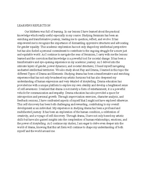 Learning Reflection Learning Reflection Our Midterm Was Full Of