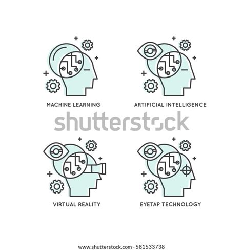 기계 학습 인공 지능 가상 현실 스톡 벡터로열티 프리 581533738