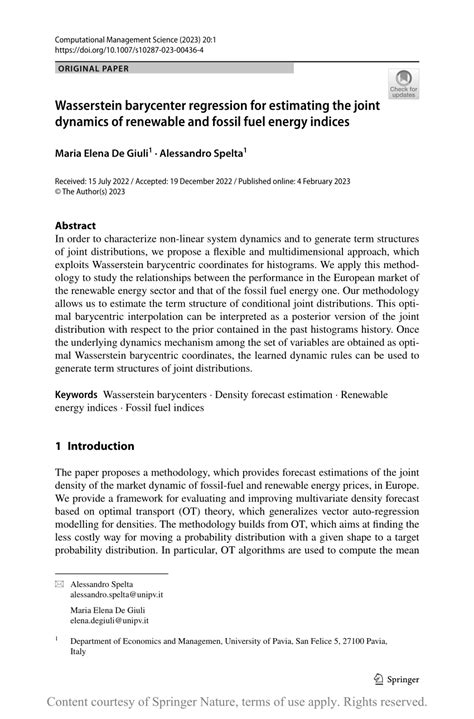 Pdf Wasserstein Barycenter Regression For Estimating The Joint