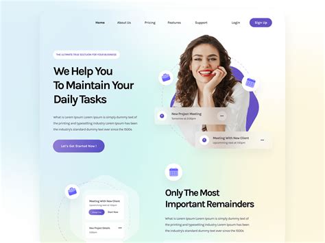 Task Management Web Design Blur Effect UI Concept On Behance