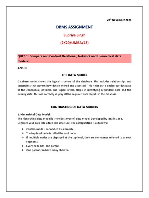 Dbms Assignment Supriya Singh Pdf Databases Relational Database