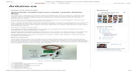 Pdf Arduino Ce Automação Residencial Com Celular Usando Arduino Mega