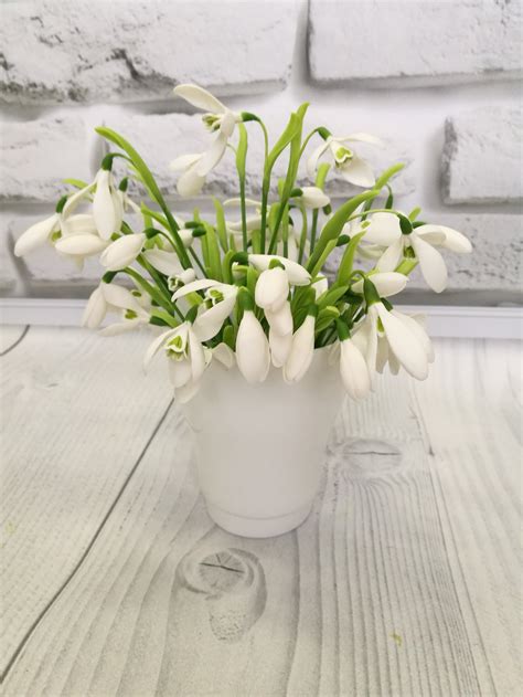 Artificial Snowdrop Floral Arrangement Spring Decorations For Etsy