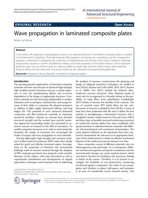 Pdf Wave Propagation In Laminated Composite Plates