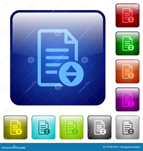 Document Scrolling Color Square Buttons Stock Vector Illustration Of Information Buttons
