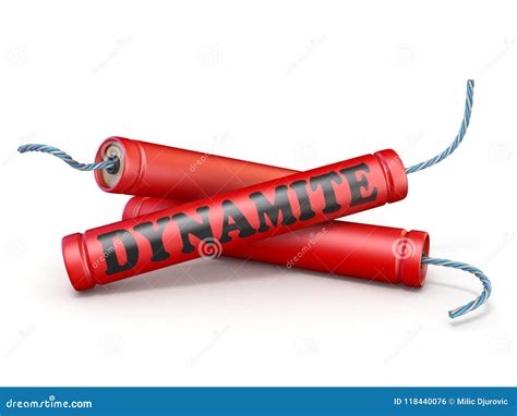 Red Dynamite Sticks 3d Rendering Illustration On White Background Stock Illustration