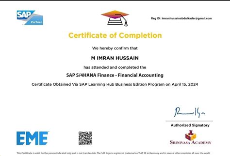 imran hussain on linkedin i am excited to share that i have successfully completed the sap s 4hana…