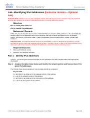 Lab Identifying IPv Addresses Babe Copy Docx Lab Identifying IPv Addresses