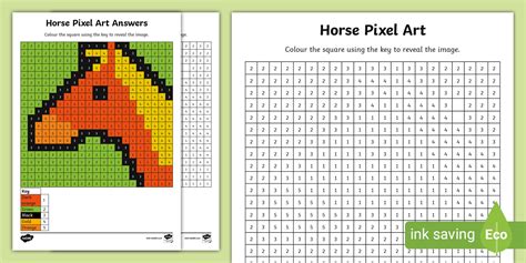 Horse Pixel Art Template Teacher Made Twinkl