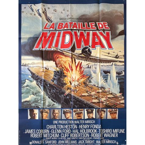 Affiche De Cinéma Française De La Bataille De Midway 120x160 Cm