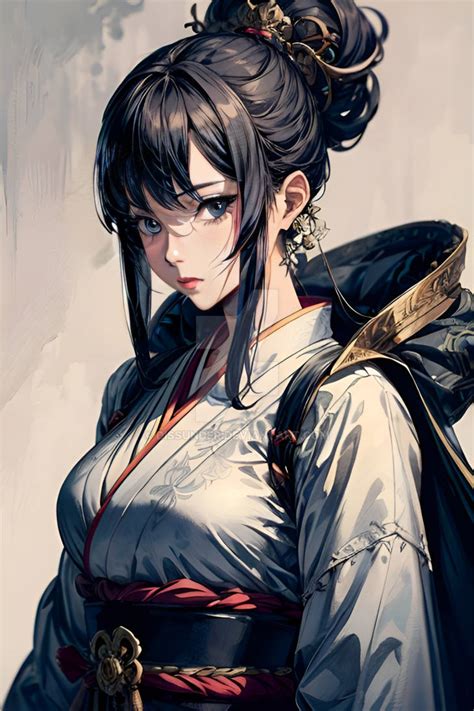 Anime Samurai Lady Art Portrait Aiphotoshop By Dissunder On Deviantart
