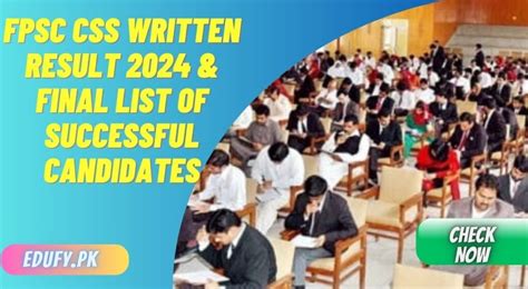 FPSC CSS Written Result 2024 Final List Of Successful Candidates