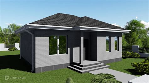 Проект дома «Дом 6 компании СК Греб из материала Газобетонные блоки площадью 69 8м² под ключ за