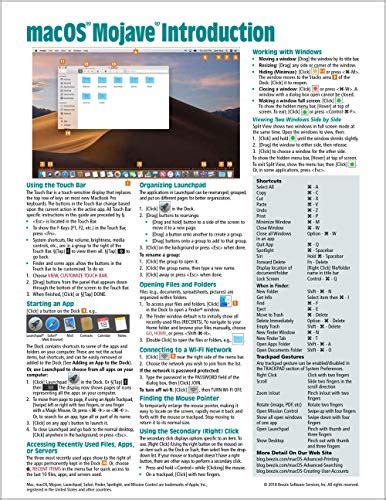 MacOS Mojave Introduction Quick Reference Guide Cheat Sheet Of Instructions Tips Shortcuts
