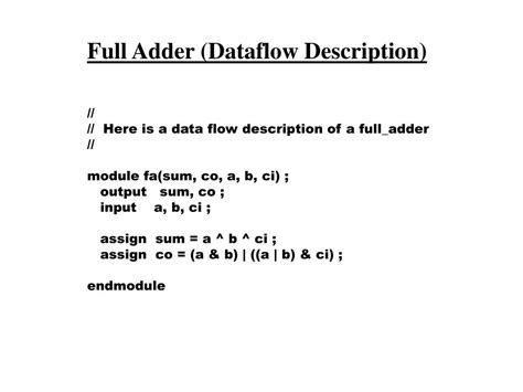 Ppt Verilog Modules For Common Digital Functions Powerpoint