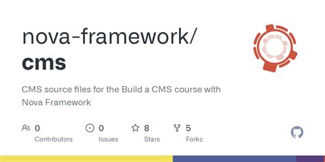 Github Nova Frameworkcms Cms Source Files For The Build A Cms Course With Nova Framework