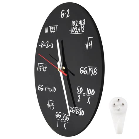 Math Wall Clock Math Formulas Clock Quiz Clock In Black And White Unique Math Equation Clock