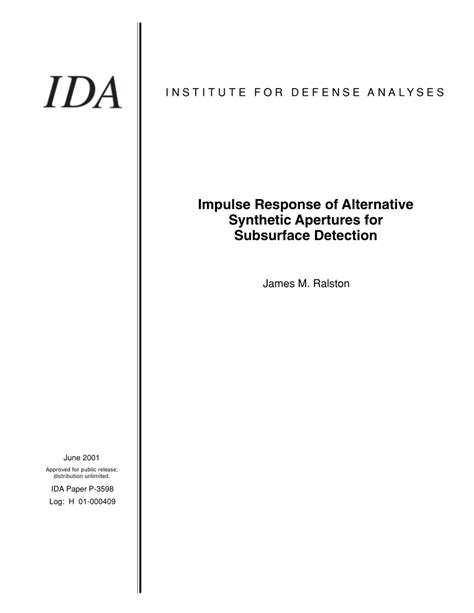 Pdf Impulse Response Of Alternative Synthetic Apertures For