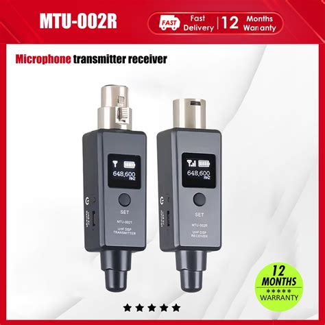 Mtu 002r Uhf Wireless Microphone System Xlr Mic Adapter Transmitter And Receiver For Dynamic Mic