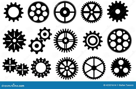 Gears Vector Set Stock Vector Illustration Of Tehnology 42321614