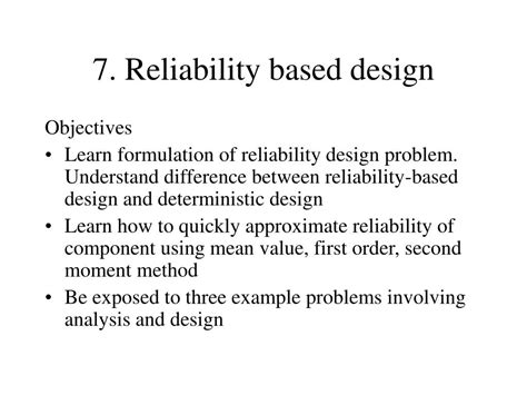 Ppt 7 Reliability Based Design Powerpoint Presentation Free Download Id915584