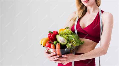 Free Photo Diet Concept With Sport Woman And Healthy Food