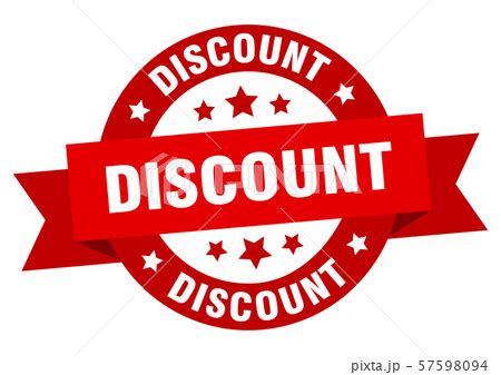 Discount Ribbon Discount Round Red Sign Discountのイラスト素材 [57598094] Pixta