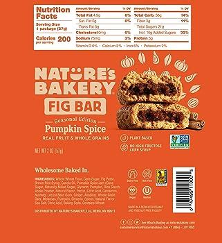 Natures Bakery Pumpkin Spice Fig Bars 6 Ct Martie