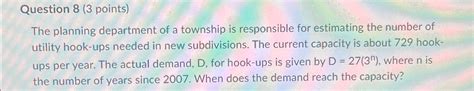 solved question 8 3 ﻿points the planning department of a
