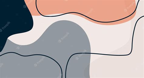 Premium Vector Fashion Stylish With Organic Abstract Shapes And Line In Nude Pastel Colors