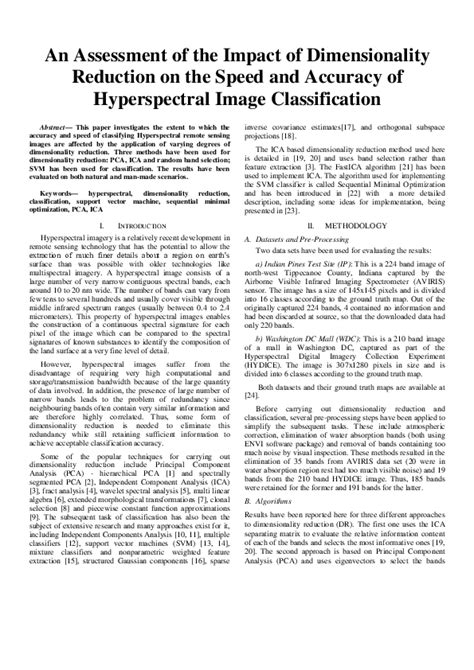 pdf an assessment of the impact of dimensionality reduction on the