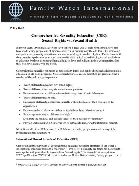 Comprehensive Sexuality Education Cse Sexual Rights Vs Sexual Health Pdf Sex Education